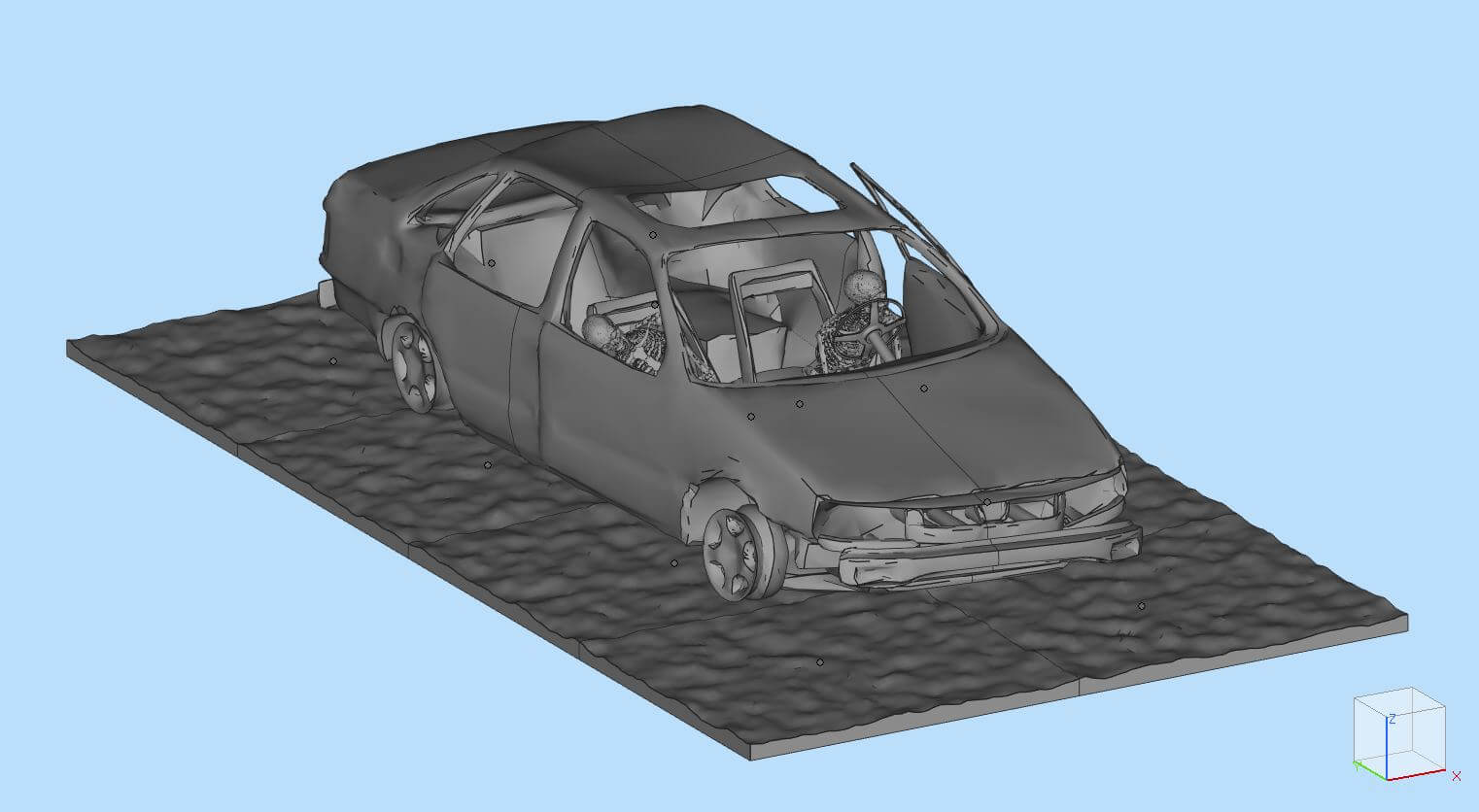 Burnt Down Car #1 Terminator 2 Judgment Day - 3D Model by SKYNET-2029