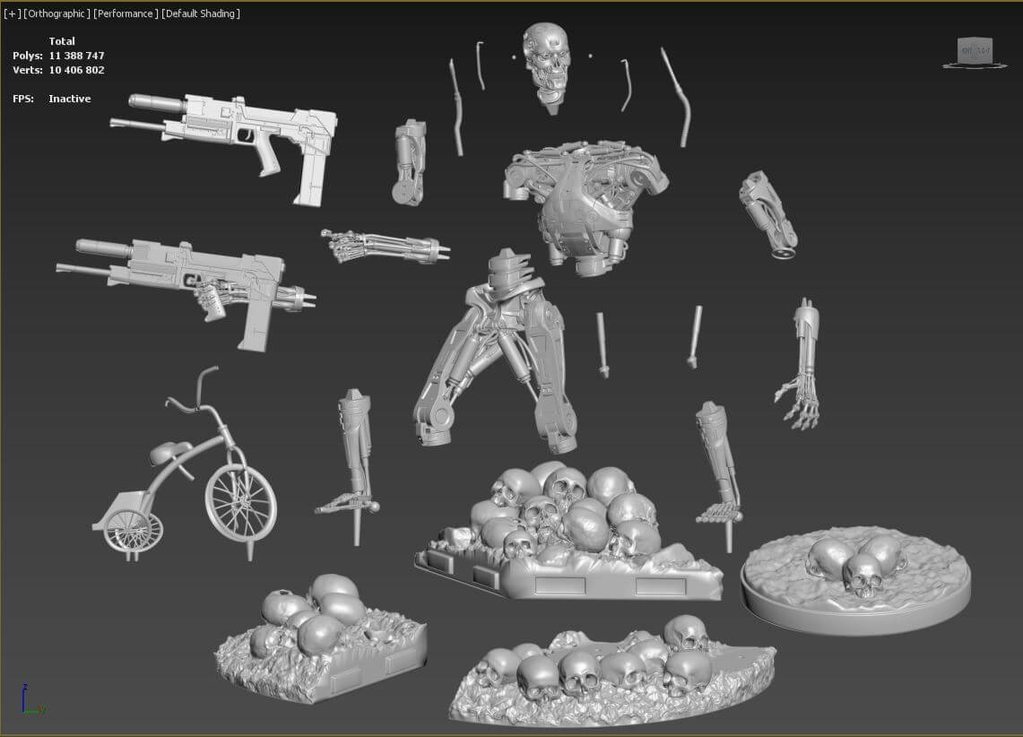 Erminator T-800 Endoskeleton Rekvizit T2 V3 High Detal 3D Model by ...