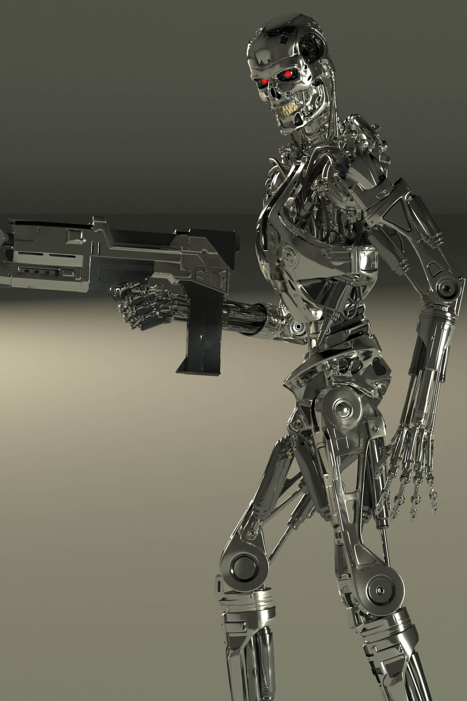 terminator t-800 3D Render, Digital Art by SKYNET-2029