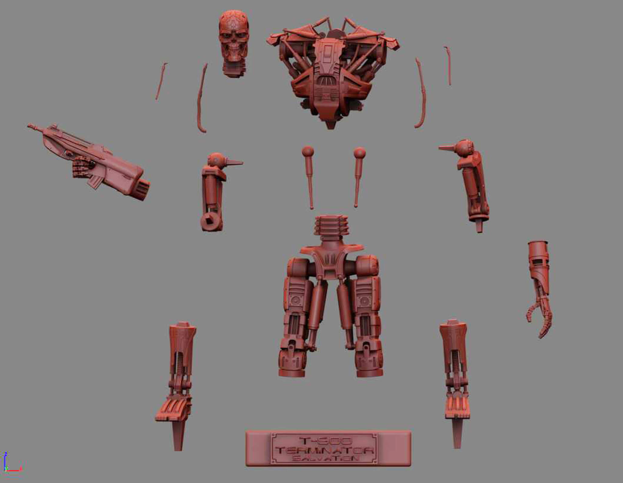 T-600 Terminator Salvation 3D Model by SKYNET-2029
