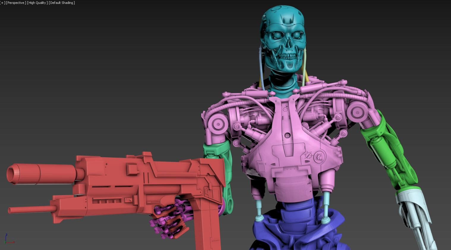 T-800 Terminator 2 Judgment Day High Detal 3D Model by SKYNET-2029