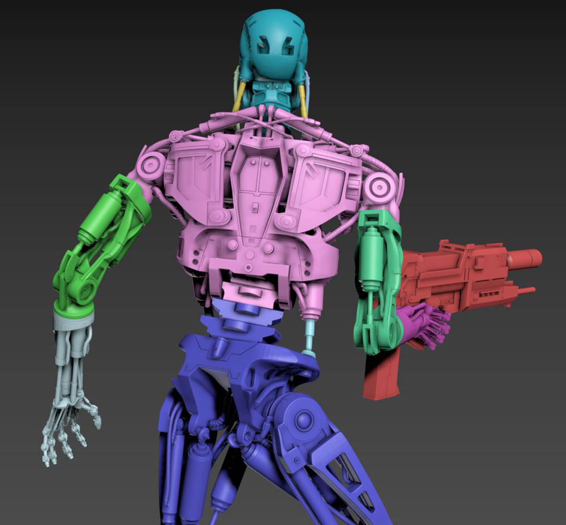 T-800 Terminator 2 Judgment Day High Detal 3D Model by SKYNET-2029