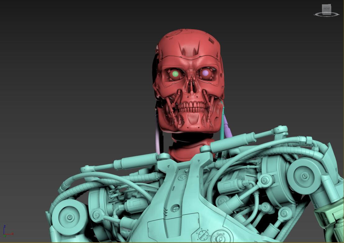 T-800 Terminator 2 Judgment Day V2 High Detal 3D Model by SKYNET-2029
