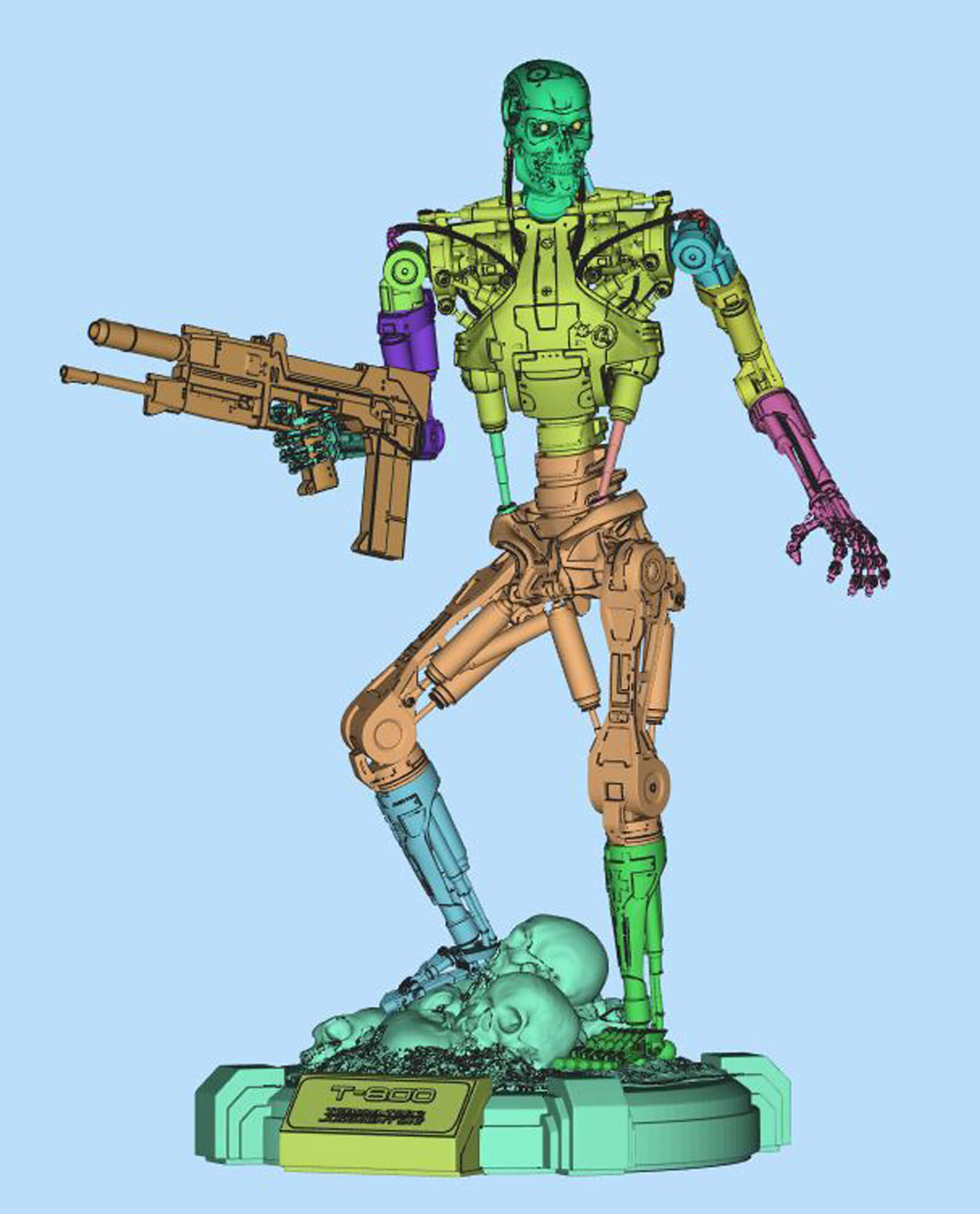 T-800 Terminator 2 Judgment Day V2 3D Model by SKYNET-2029