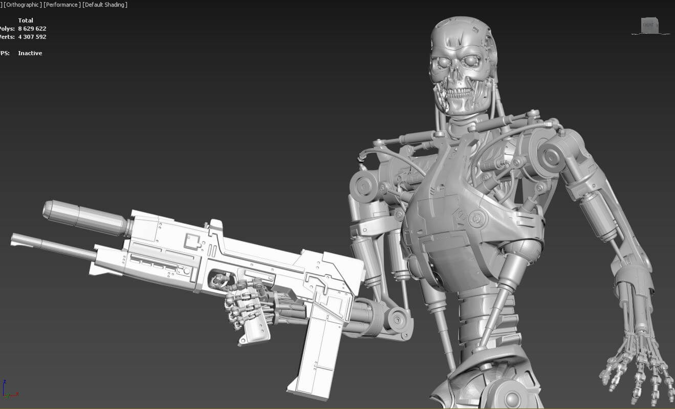 T-800 Terminator 2 Judgment Day V2 3D Model by SKYNET-2029