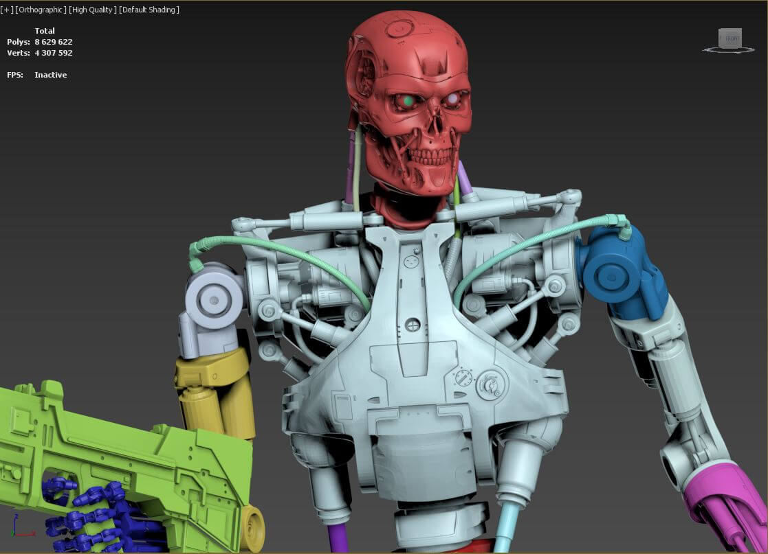 T-800 Terminator 2 Judgment Day V2 3D Model by SKYNET-2029