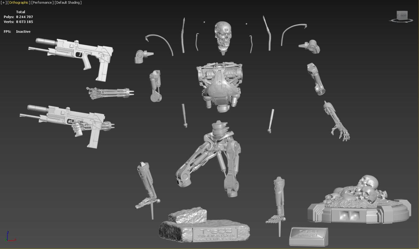 T-800 Terminator 2 Judgment Day V3 3D Model by SKYNET-2029