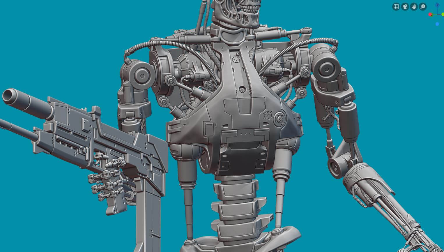 T-800 Terminator 2 Judgment Day V3 3D Model by SKYNET-2029