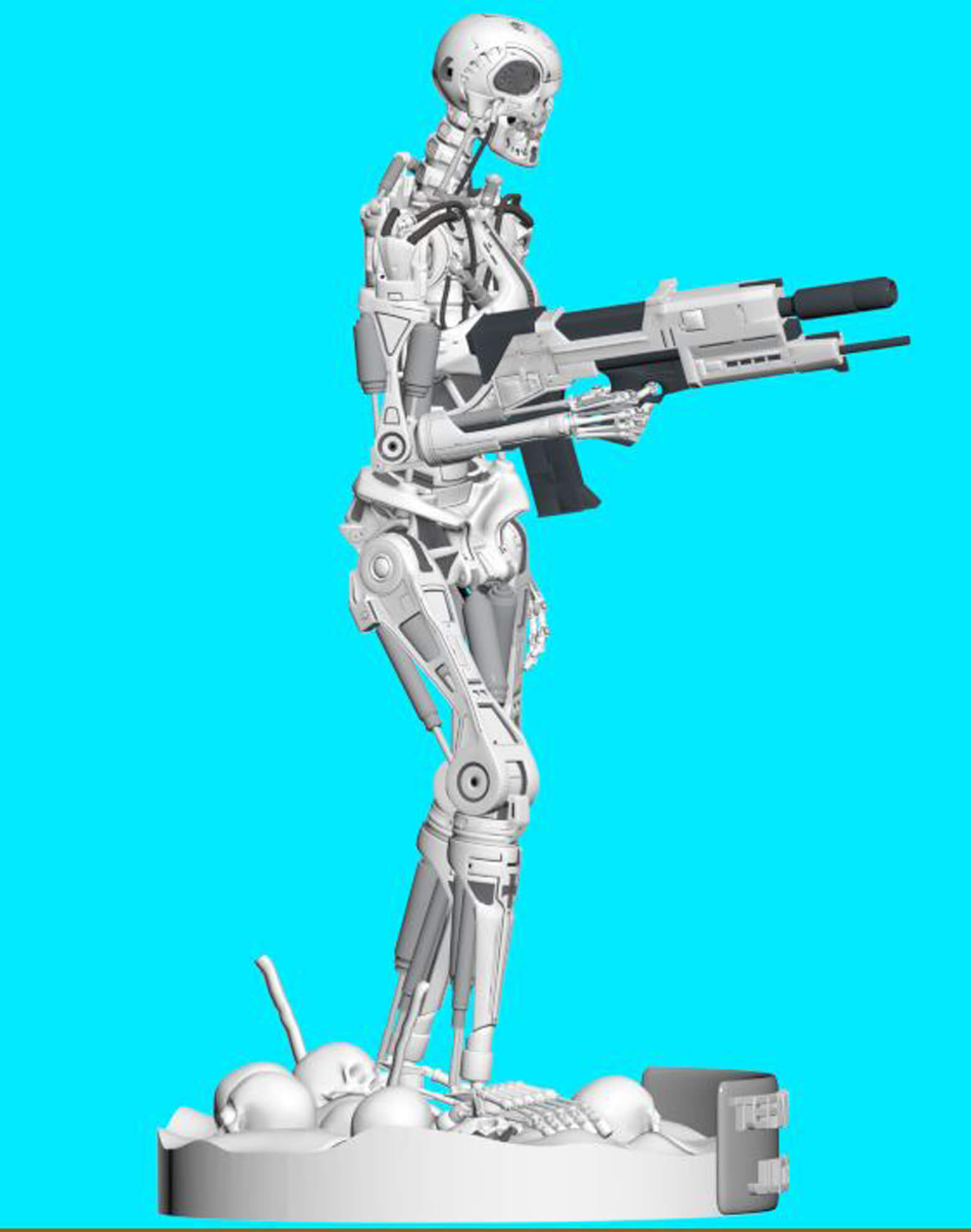 Terminator T-800 Endoskeleton T2 3D Model by SKYNET-2029