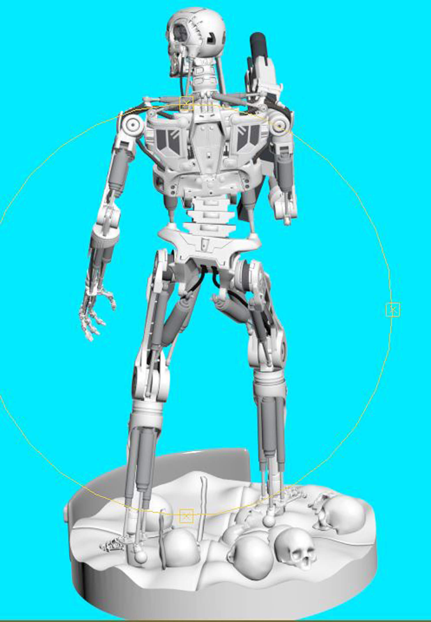 Terminator T-800 Endoskeleton T2 3D Model by SKYNET-2029