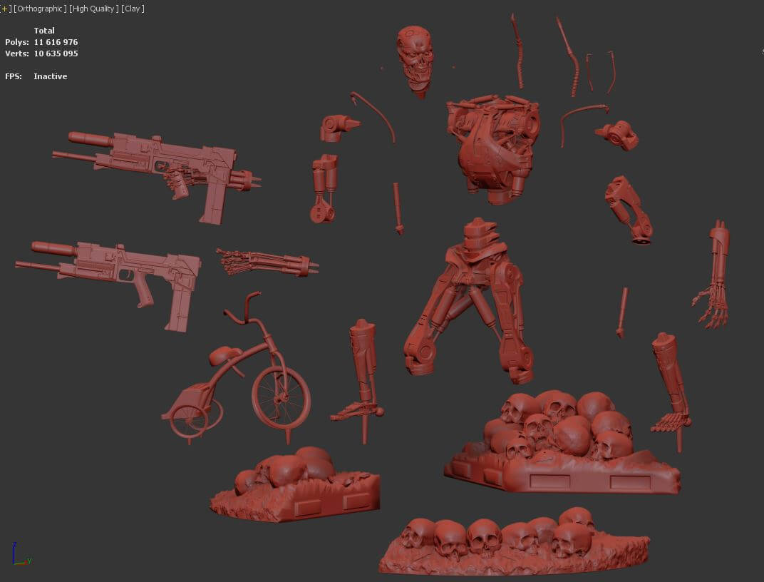 Terminator T-800 Endoskeleton Rekvizit T2 V3 3D Model by SKYNET-2029