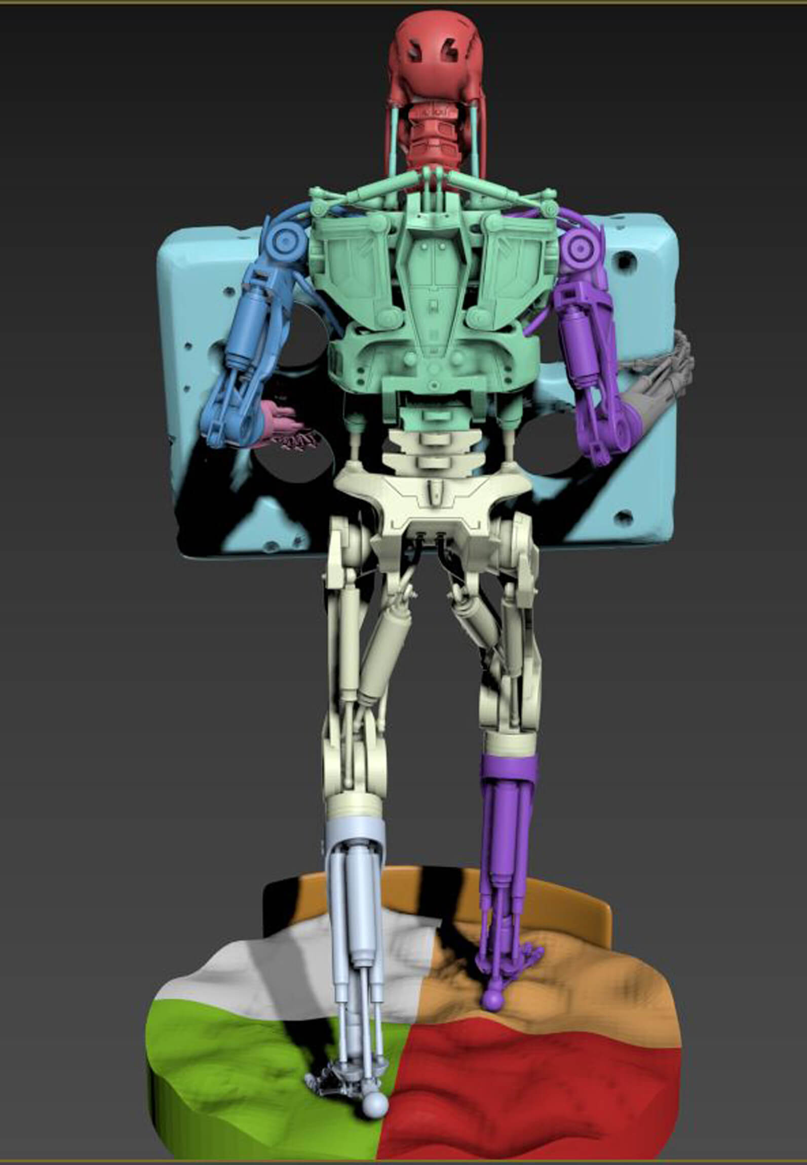 Terminator T-800 Endoskeleton T4 3D Model by SKYNET-2029