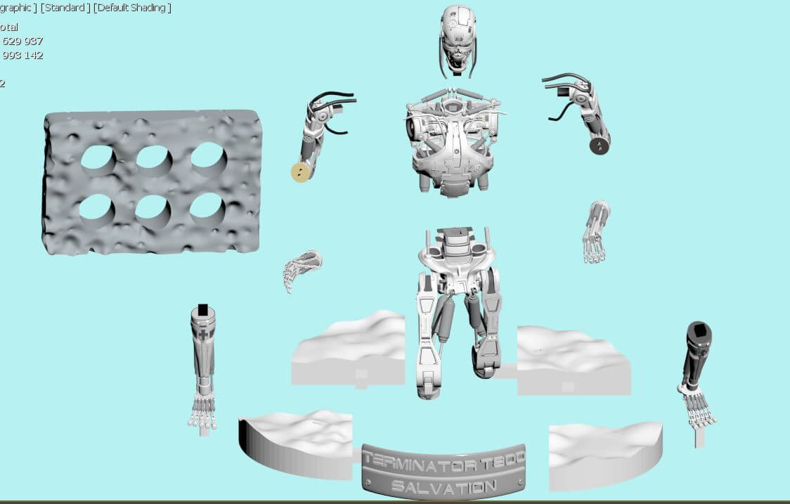 Terminator T-800 Endoskeleton T4 3D Model by SKYNET-2029