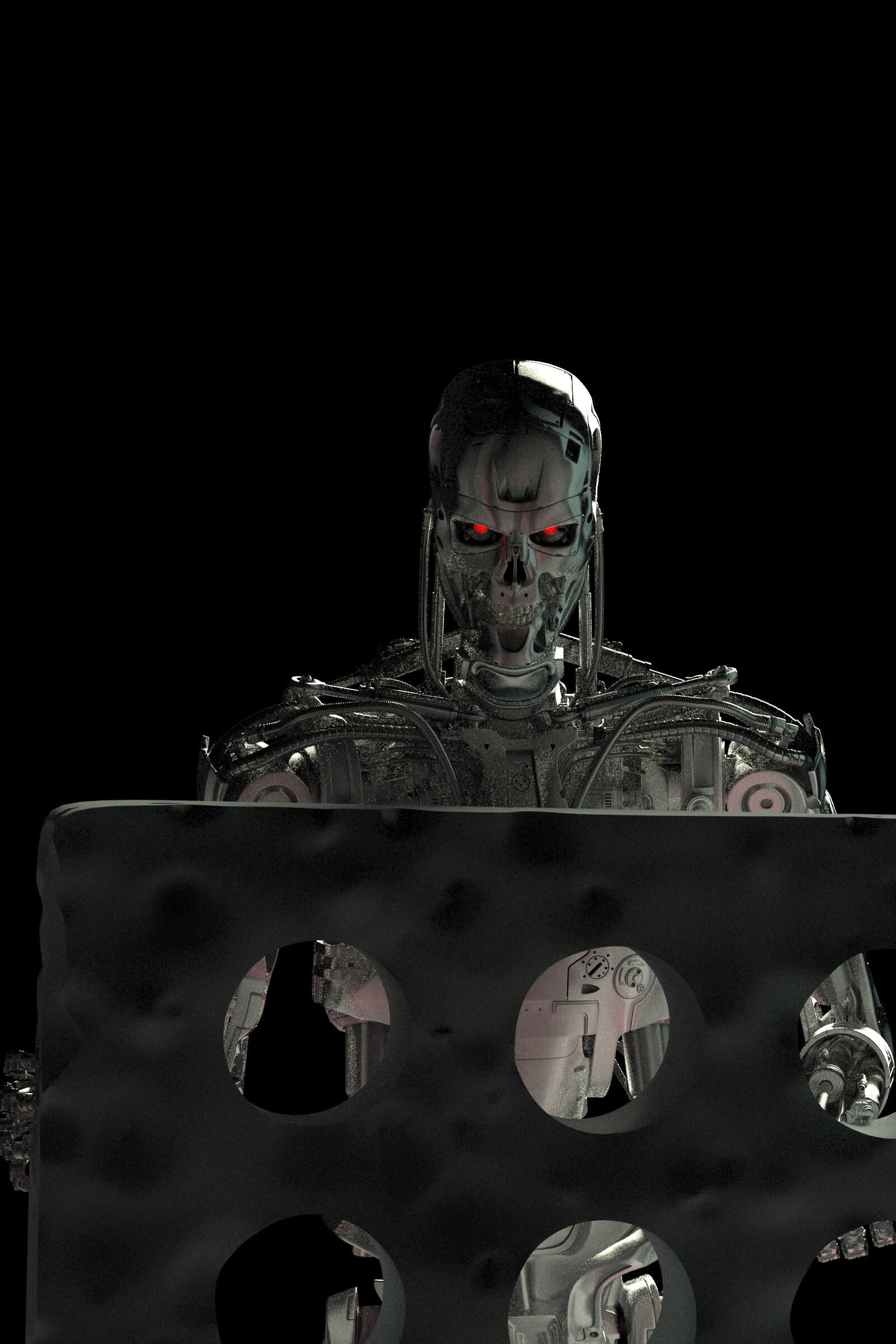 Terminator T-800 Endoskeleton T4 3D Model by SKYNET-2029