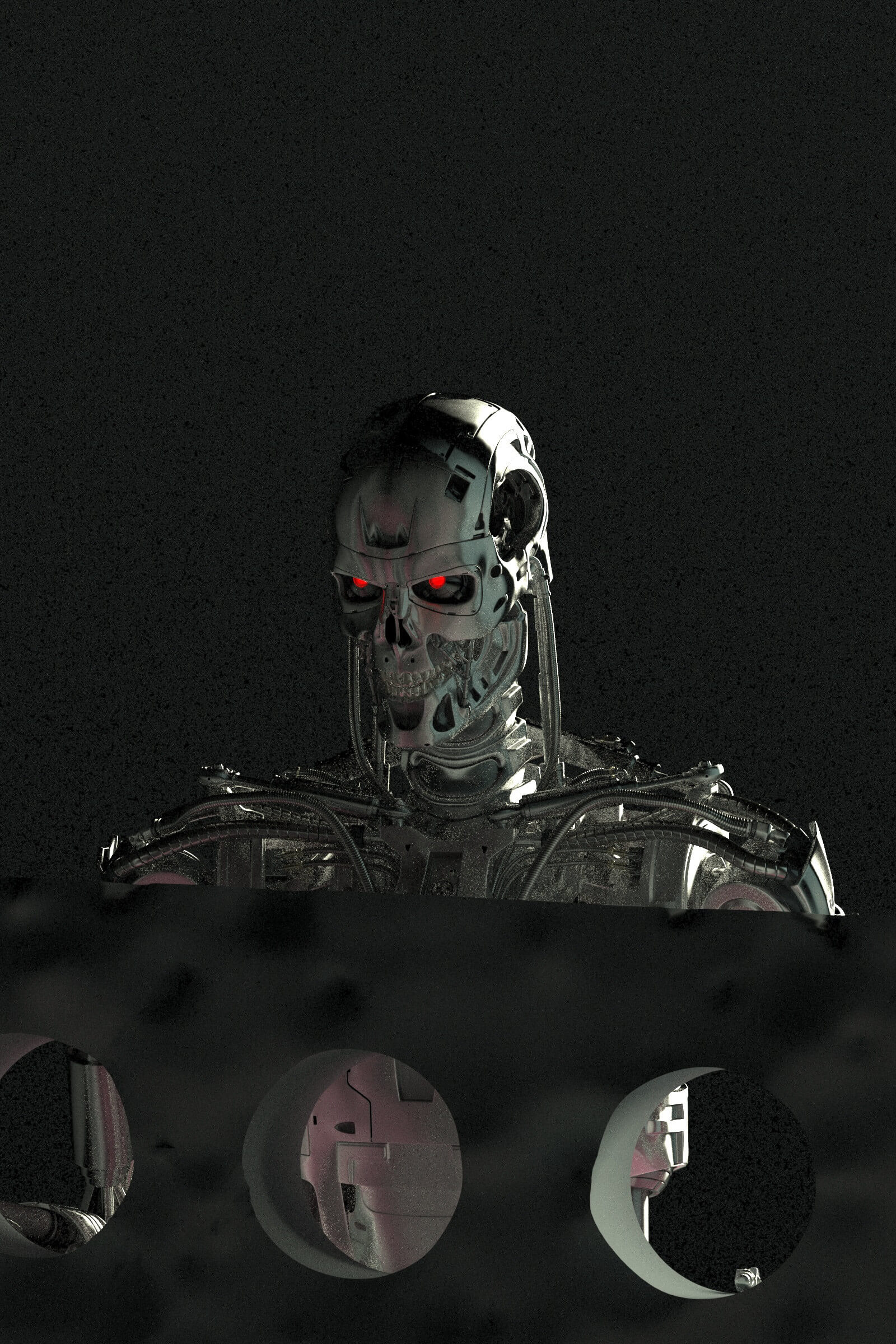 Terminator T-800 Endoskeleton T4 3D Model by SKYNET-2029