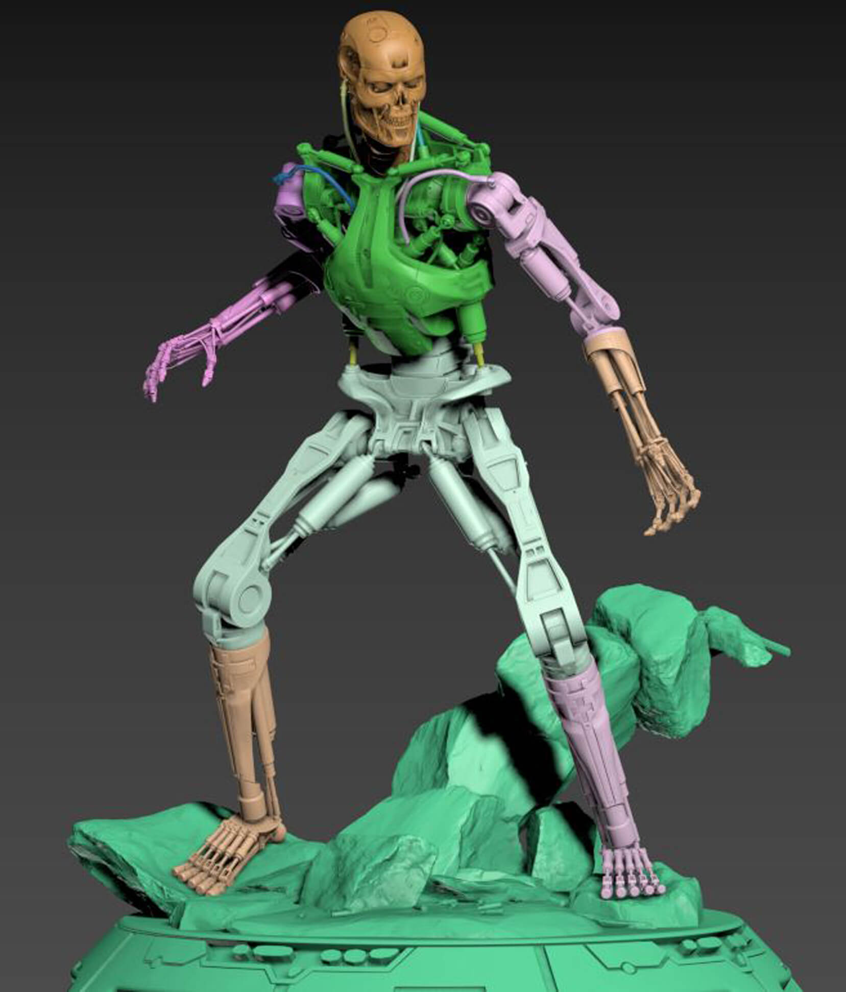 Terminator T-800 Endoskeleton Rekvizit T1 3D Model by SKYNET-2029