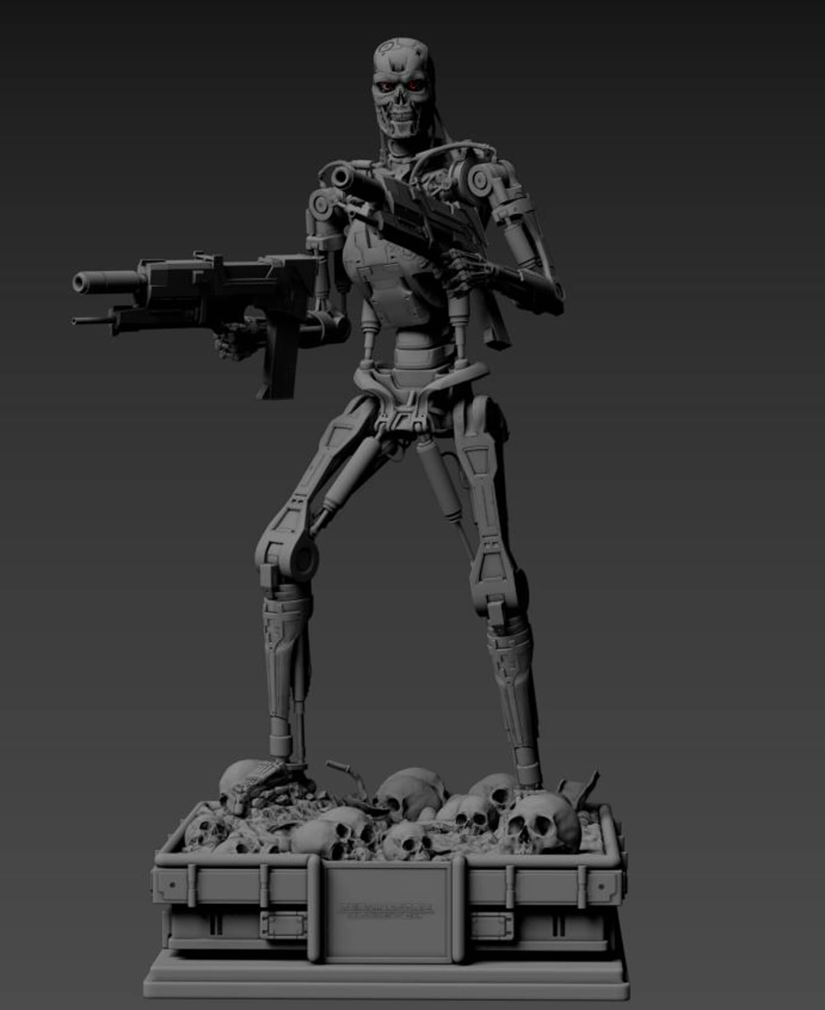 Terminator T-800 Endoskeleton 3D Model by SKYNET-2029