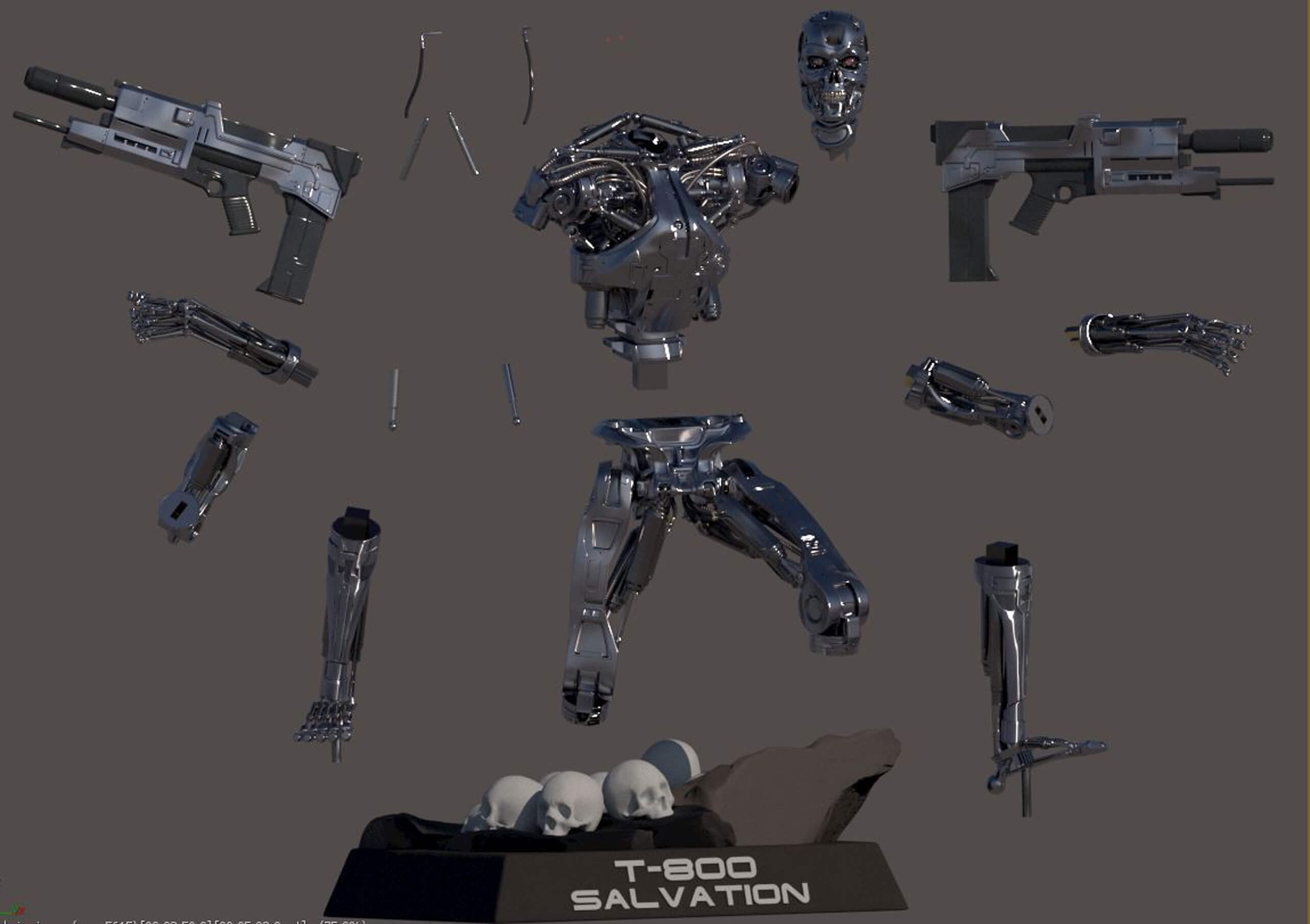 Terminator T-800 Salvation 3D Model by SKYNET-2029