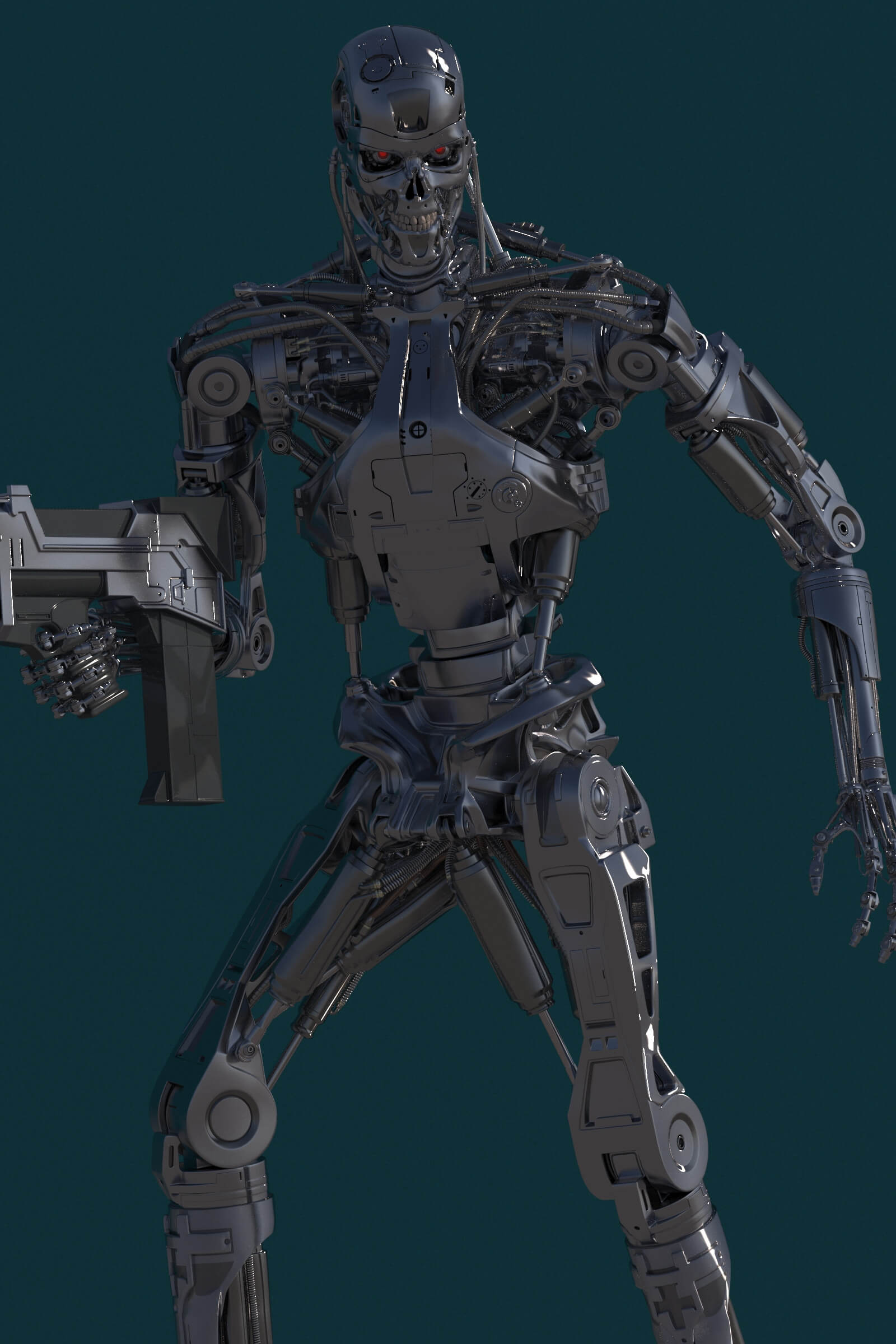 Terminator T800 Salvation Endoskeleton - 3D Model by SKYNET-2029
