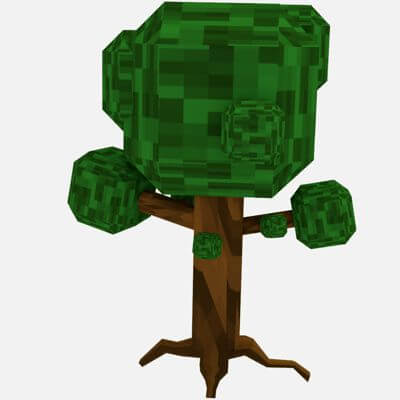 Pixel Tree - Free 3D Model by SkywolfGameStudios