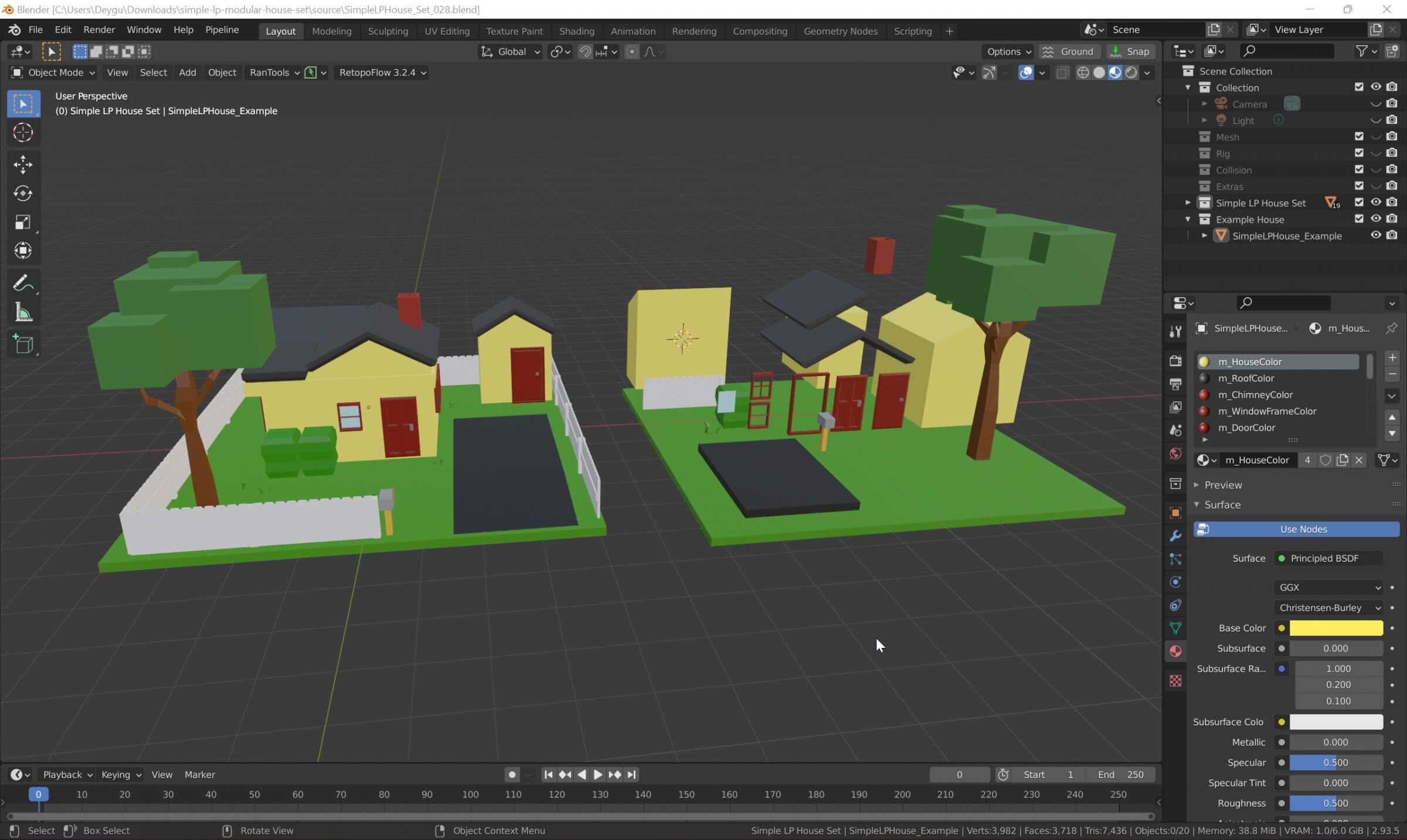 Simple House Set - 3D Model by SkywolfGameStudios