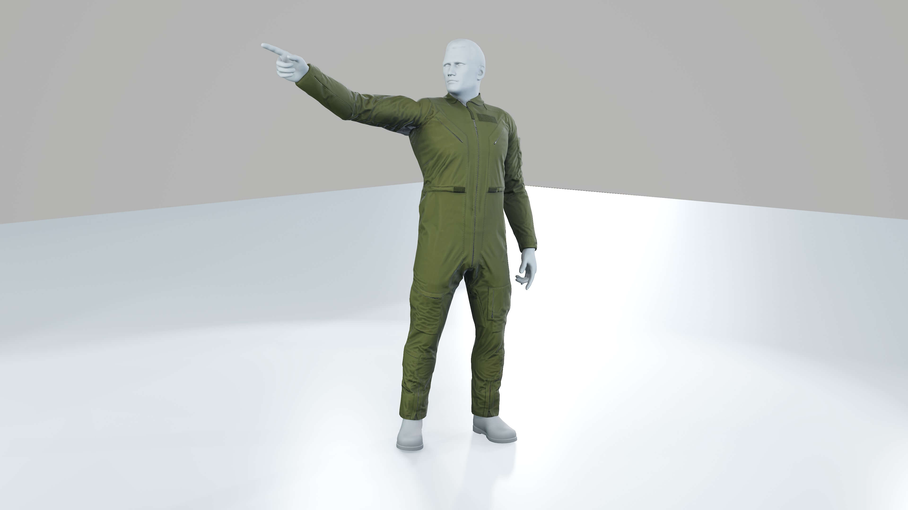Military flight suit - 3D Model by Slayver