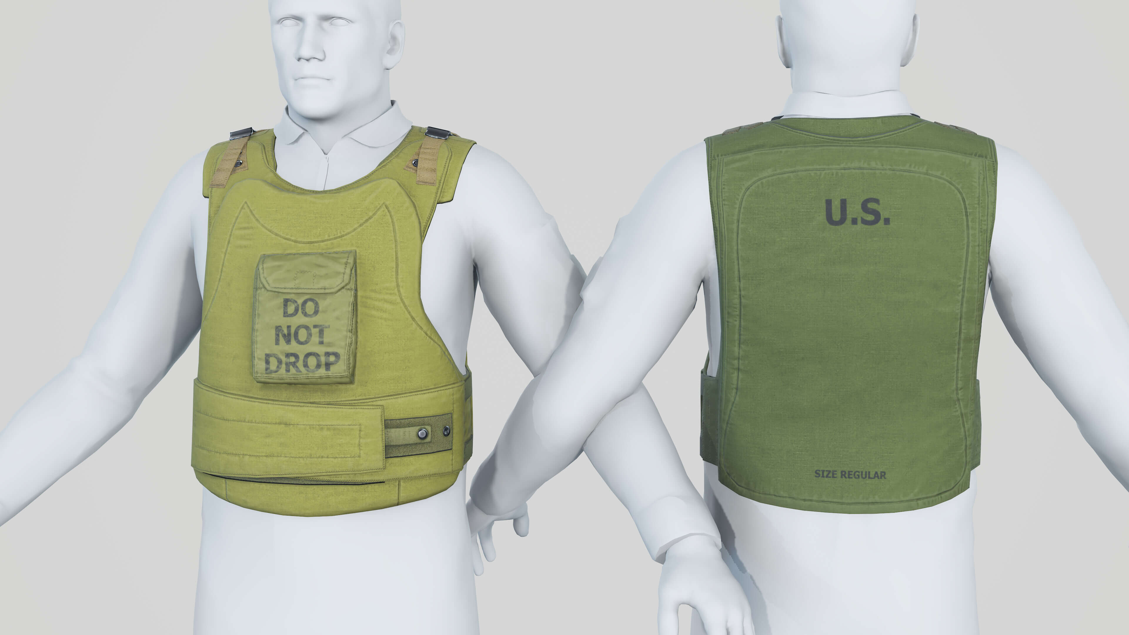 Aircrew Body Armor 3D Render, Digital Art by Slayver