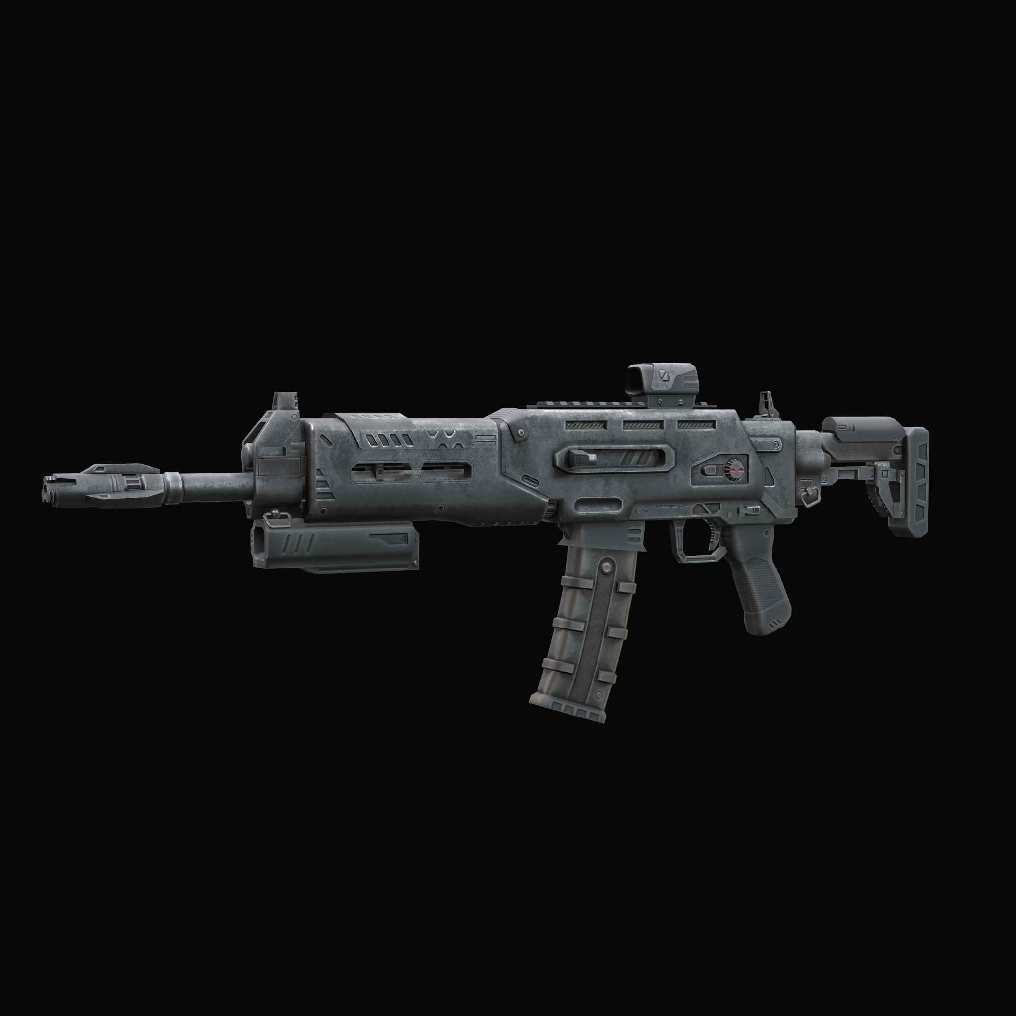 Sci-Fi Rifle 3D Render, Digital Art by Slayver