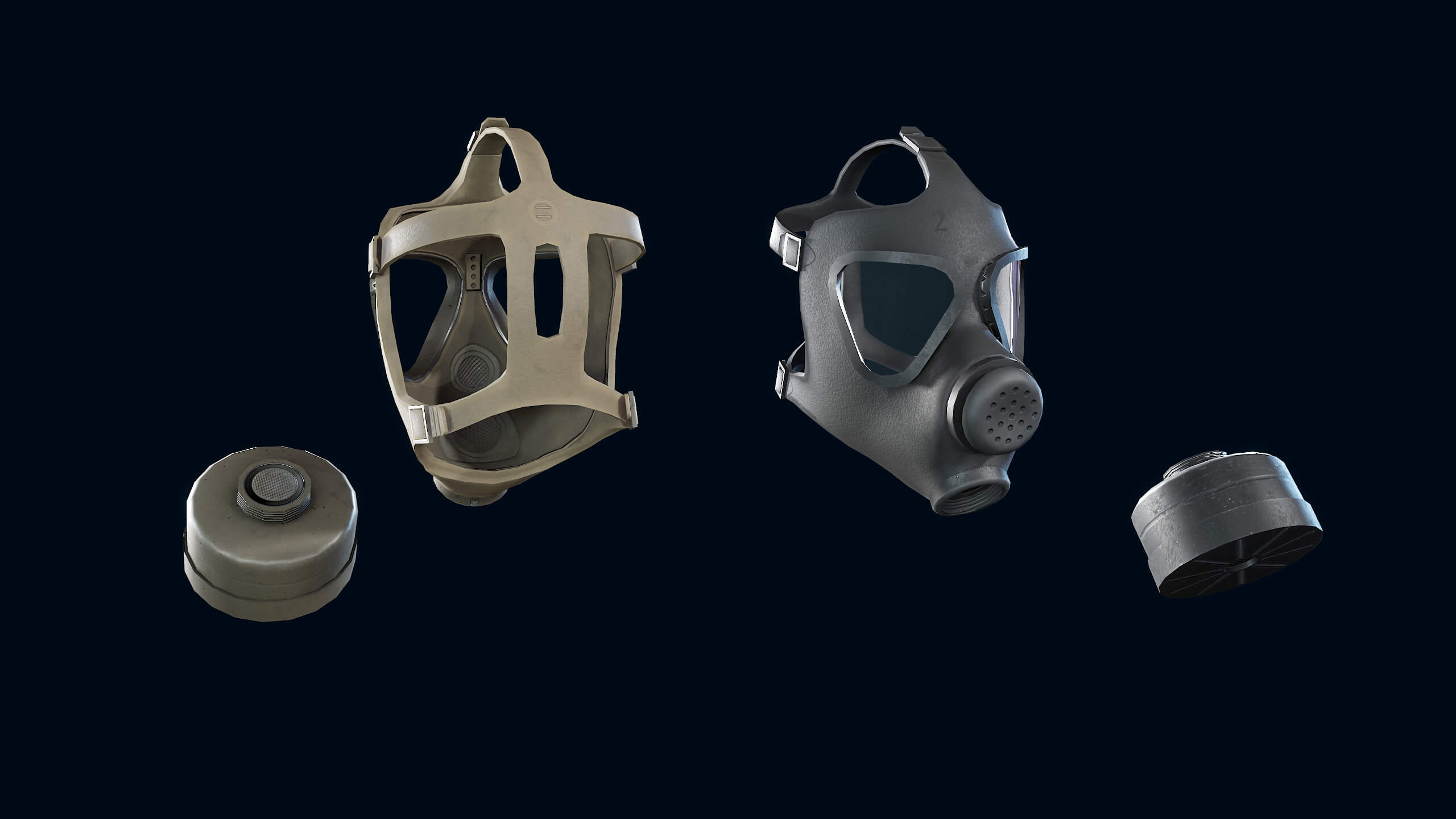 Gas Mask M65 - 3D Model by Slayver