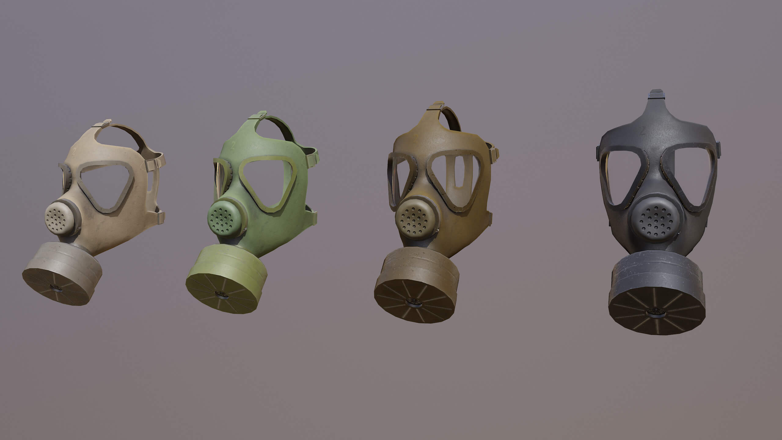Gas Mask M65 - 3D Model by Slayver