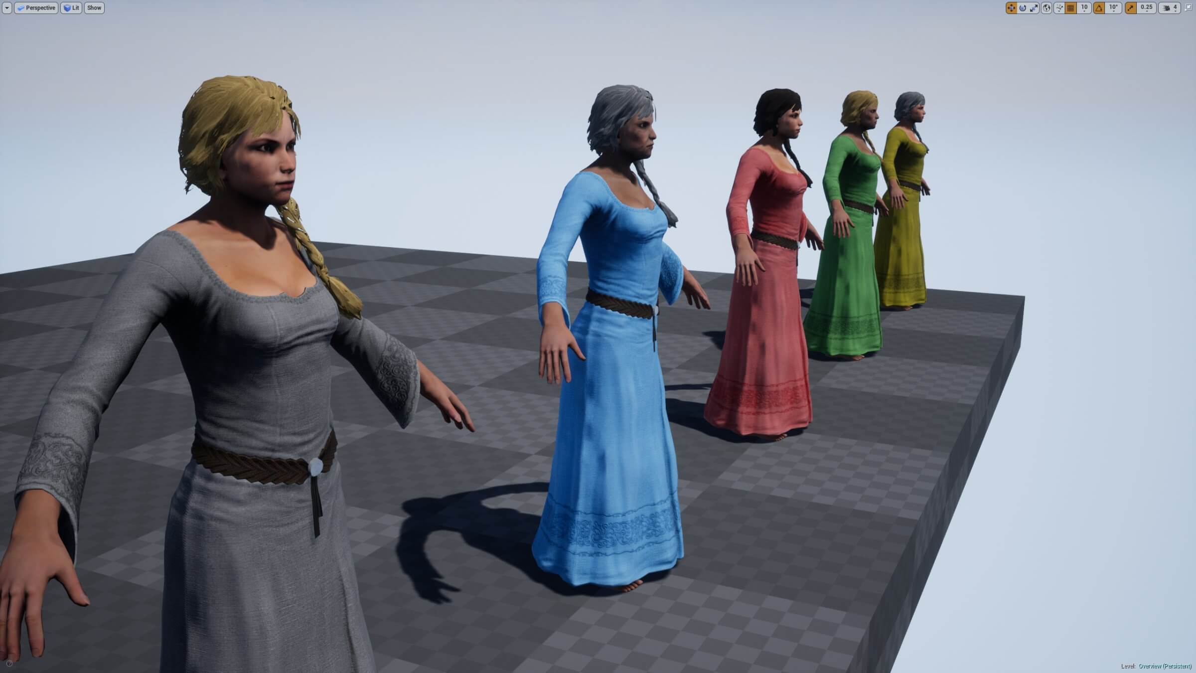 Medieval Female - 3D Model by Slayver