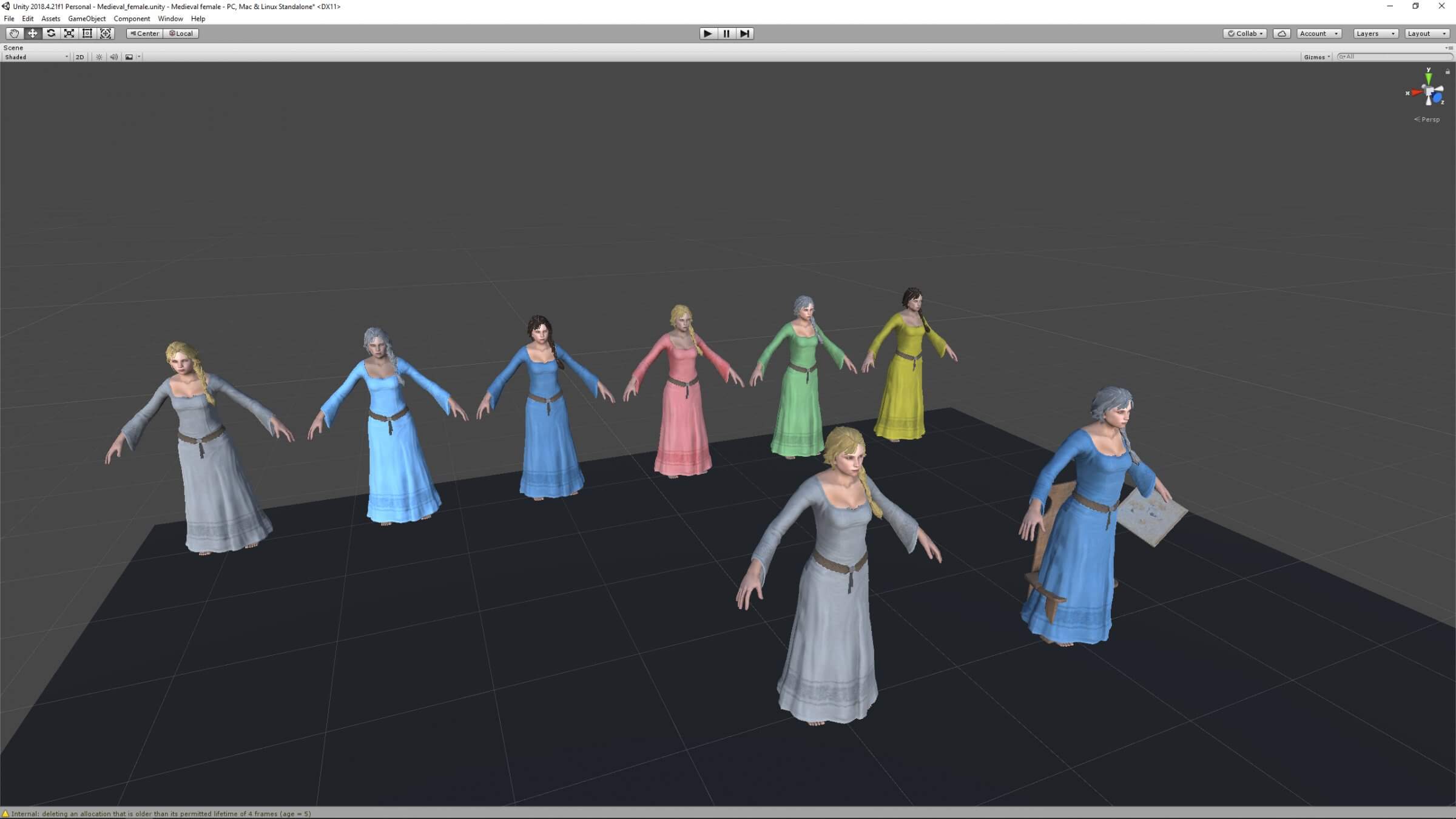 Medieval Female - 3D Model by Slayver