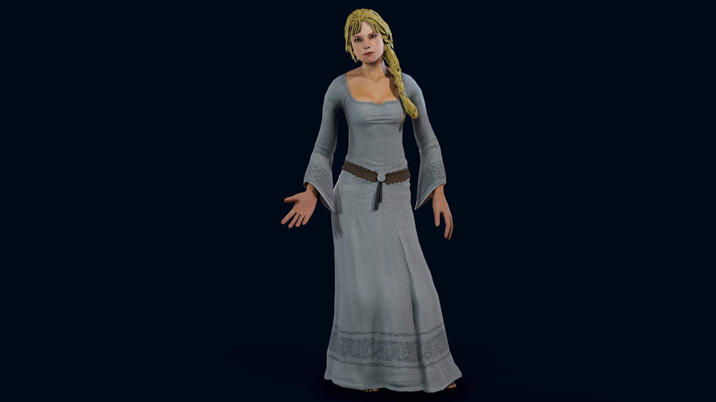 Medieval Female - 3D Model by Slayver