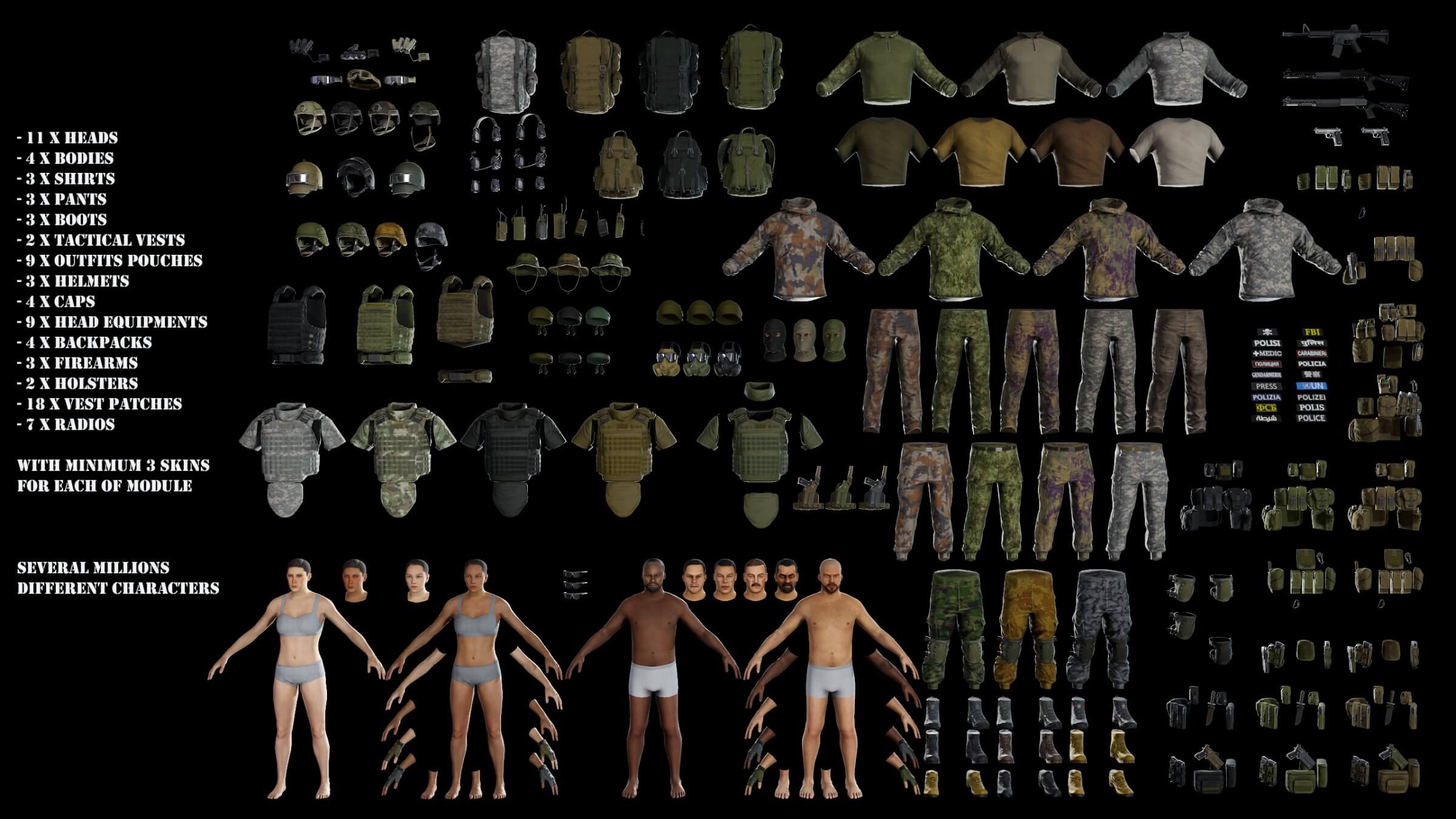 Modular Military Character 2 - 3D Model by Slayver