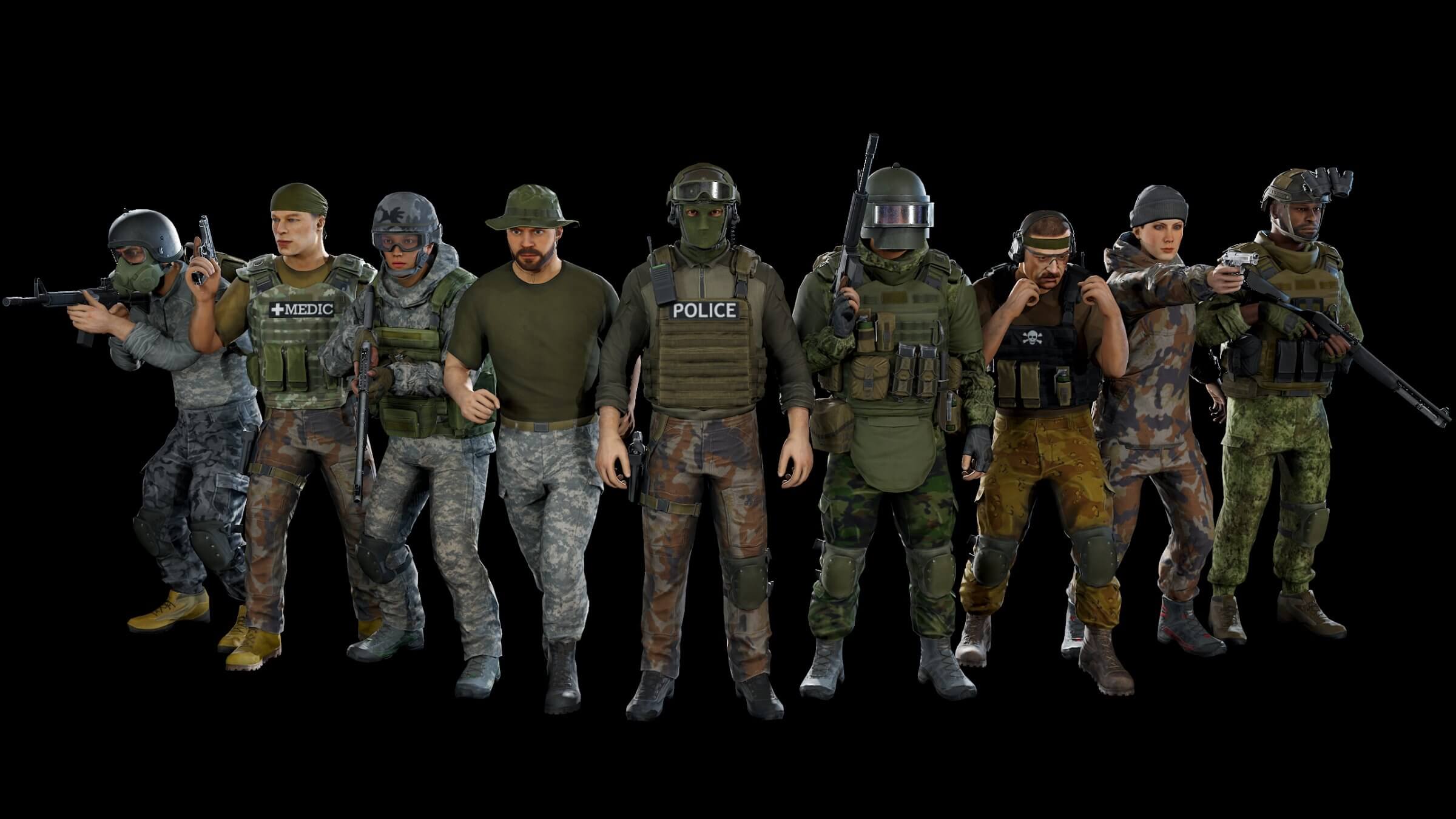 Modular Military Character 2 - 3D Model by Slayver