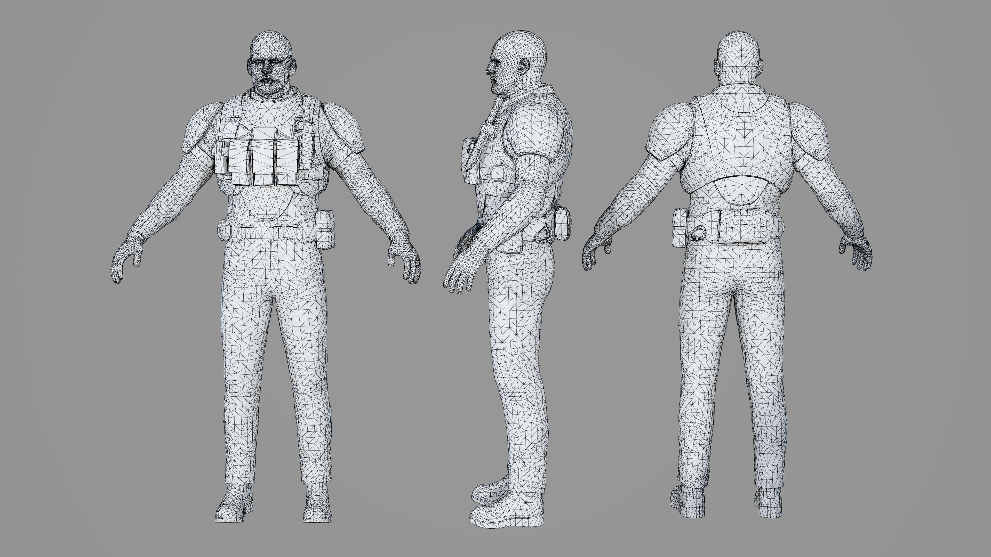 Sci-Fi Trooper 3D Model by Slayver