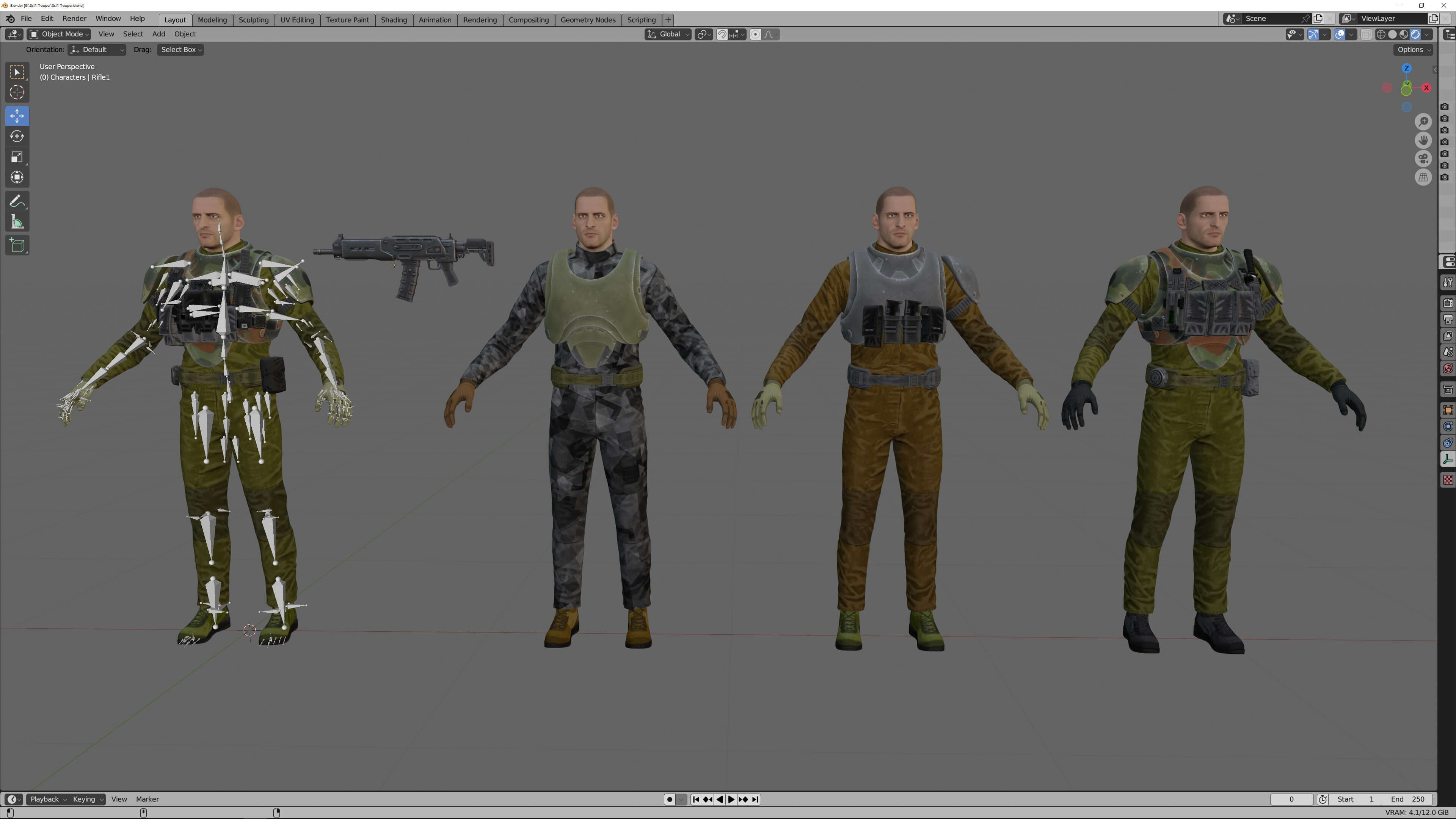 Sci-Fi Trooper 3D Model by Slayver