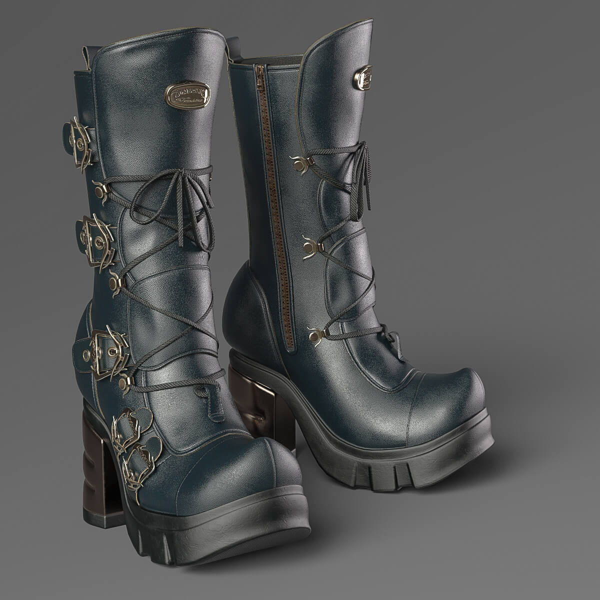 Slide3D Sinister Boots for G9 and Texture Addon - Daz Content by Slide3D