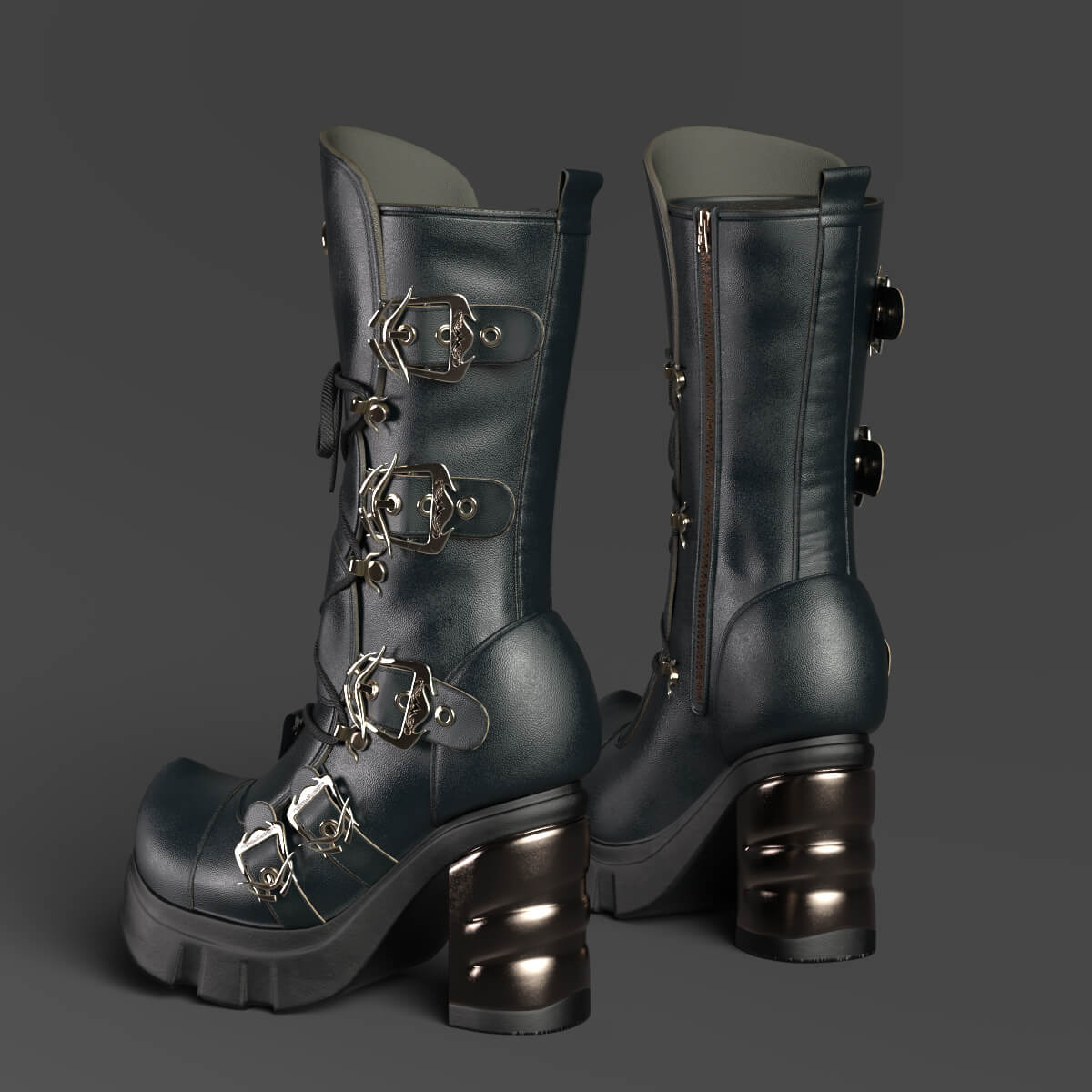 Slide3D Sinister Boots for G9 and Texture Addon - Daz Content by Slide3D