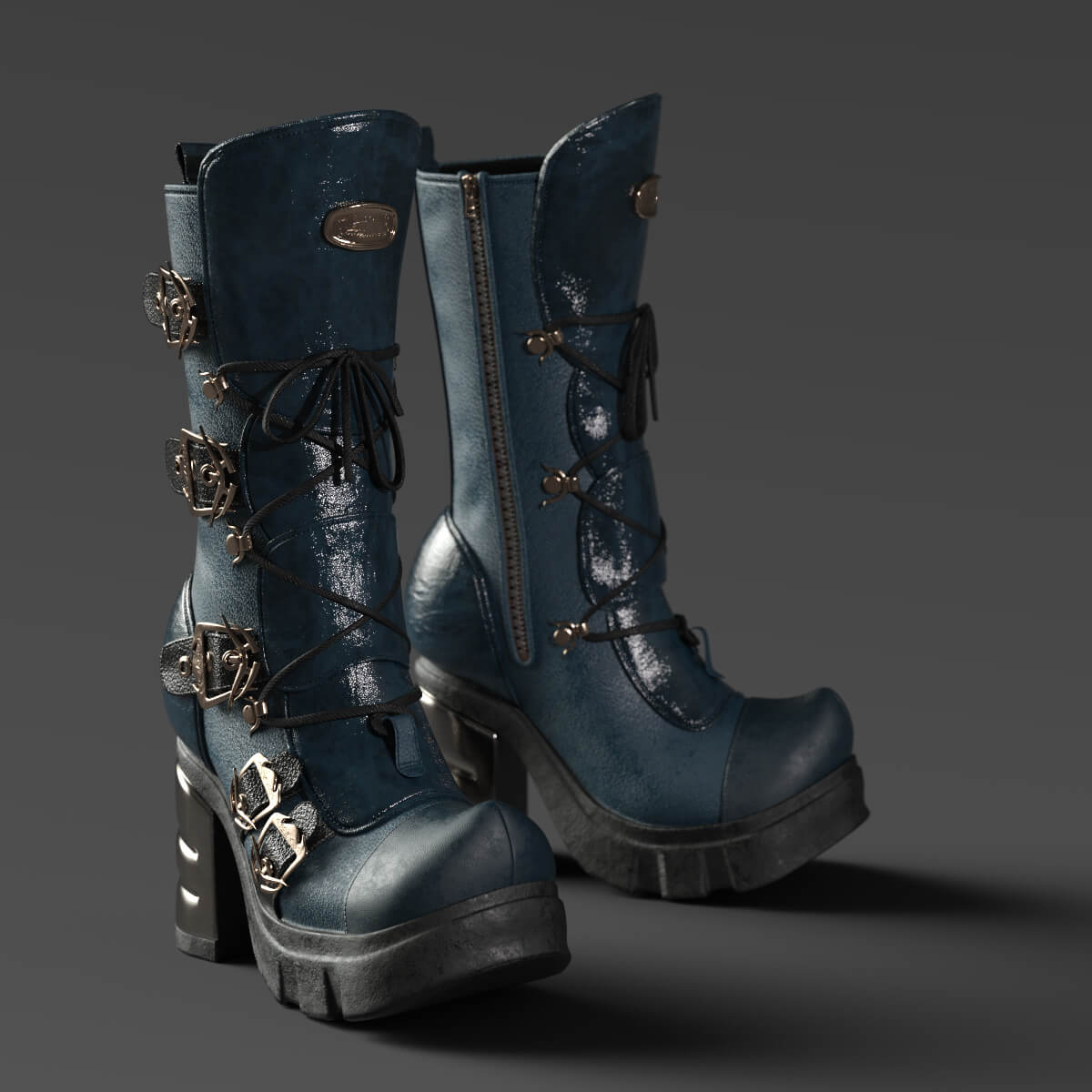Slide3D Sinister Boots for G9 and Texture Addon - Daz Content by Slide3D