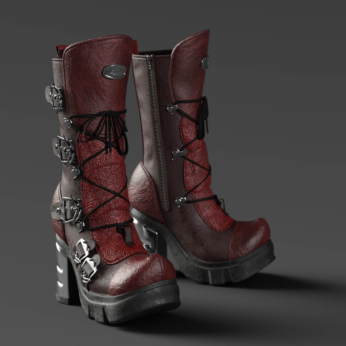 Slide3D Sinister Boots for G9 and Texture Addon - Daz Content by Slide3D