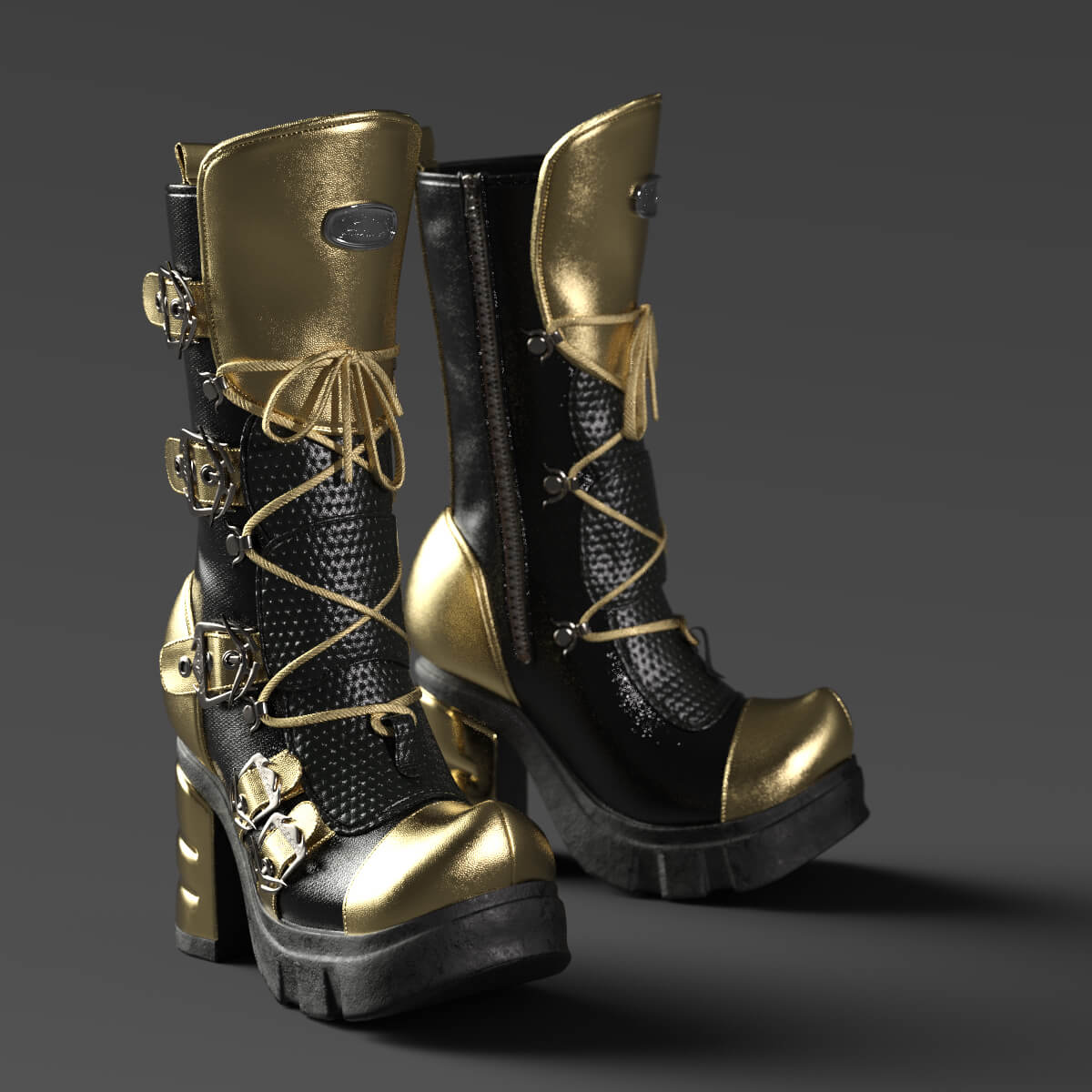 Slide3D Sinister Boots for G9 and Texture Addon - Daz Content by Slide3D