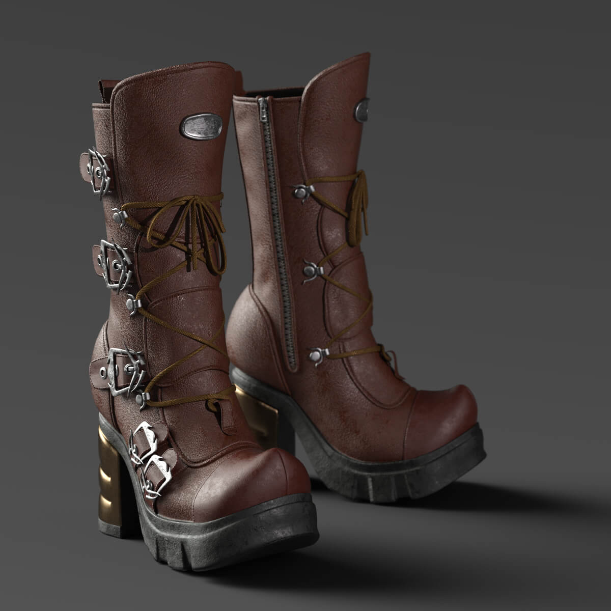 Slide3D Texture Addon for Sinister Boots for G9 - Daz Content by Slide3D