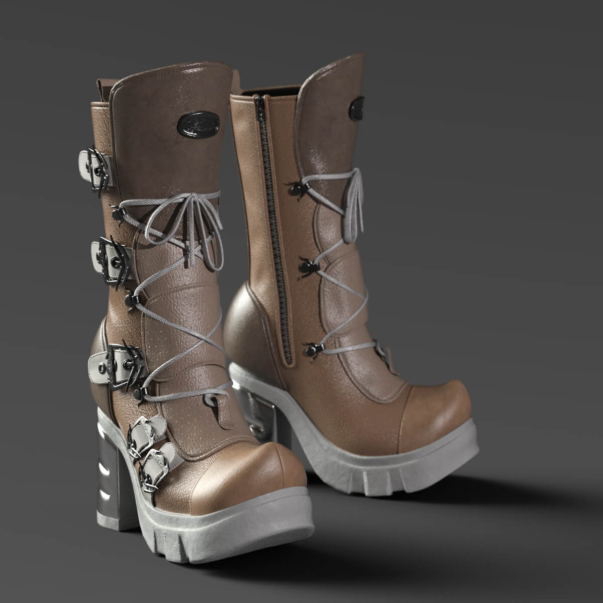 Slide3D Texture Addon for Sinister Boots for G9 - Daz Content by Slide3D