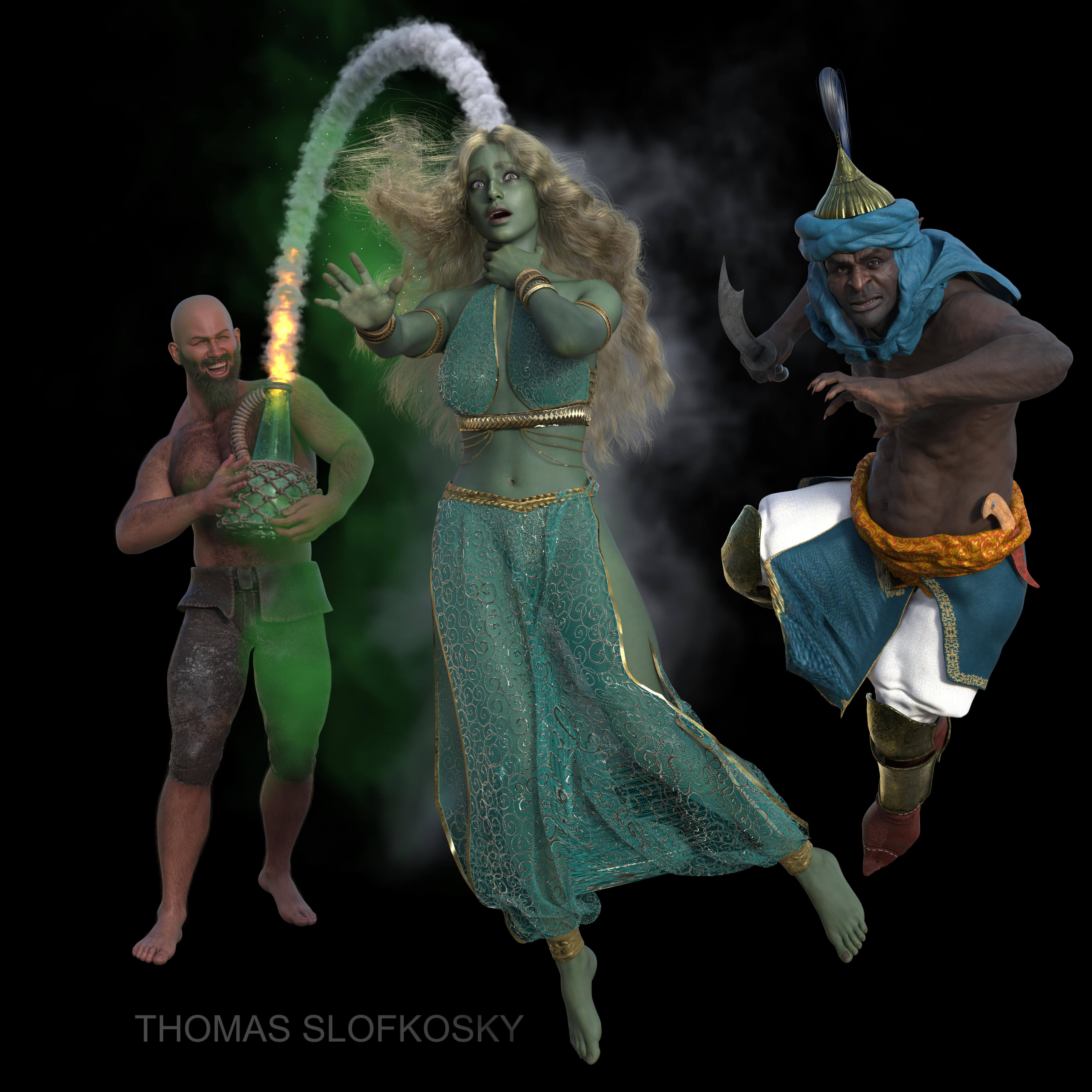 I Dreamed of Genie 3D Render, Digital Art by slofkosky