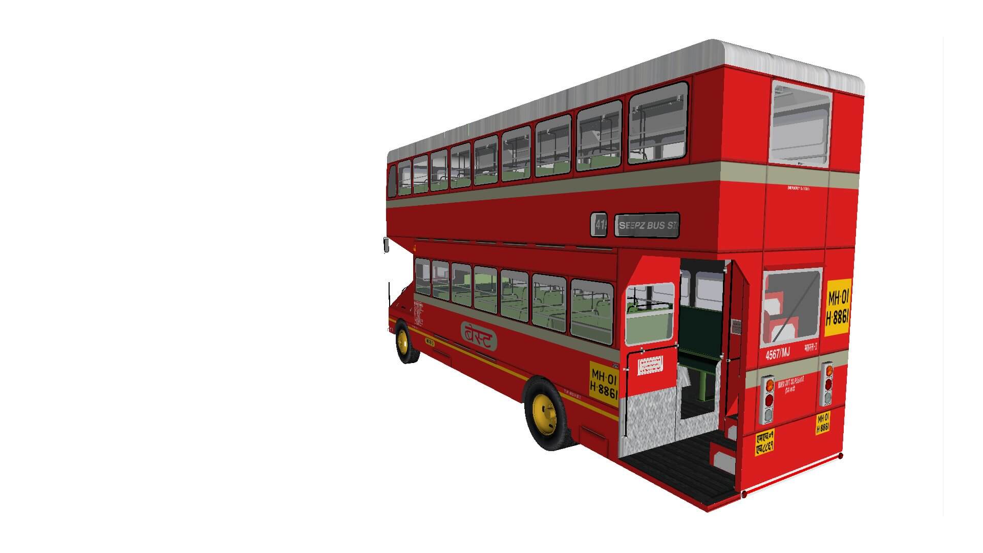 Ashok Leyland Single Cabin Double Decker Bus - 3D Model by SLZ Roadstar