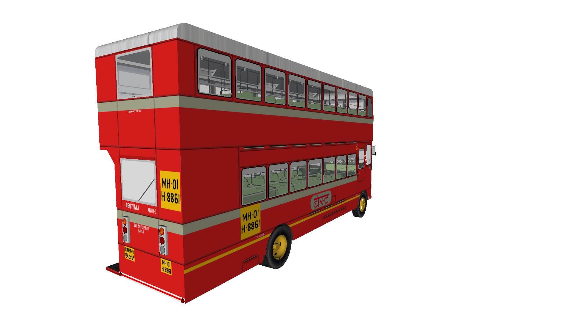 Ashok Leyland Single Cabin Double Decker Bus - 3D Model by SLZ Roadstar