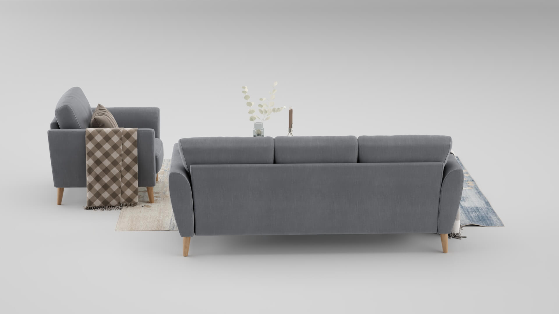 Aria Sofa and Armchair - 3D Model by Smart3DModels