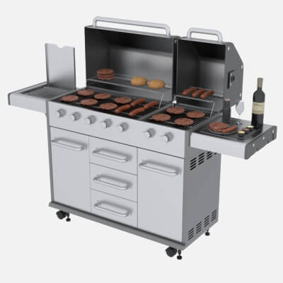 Barbecue Equipment - 3D Model by Smart3DModels