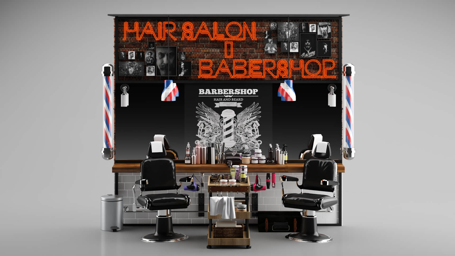 Barber Shoop - 3D Model by Smart3DModels